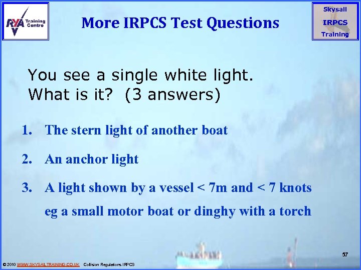 Feedback is welcome click on www skysailtraining co