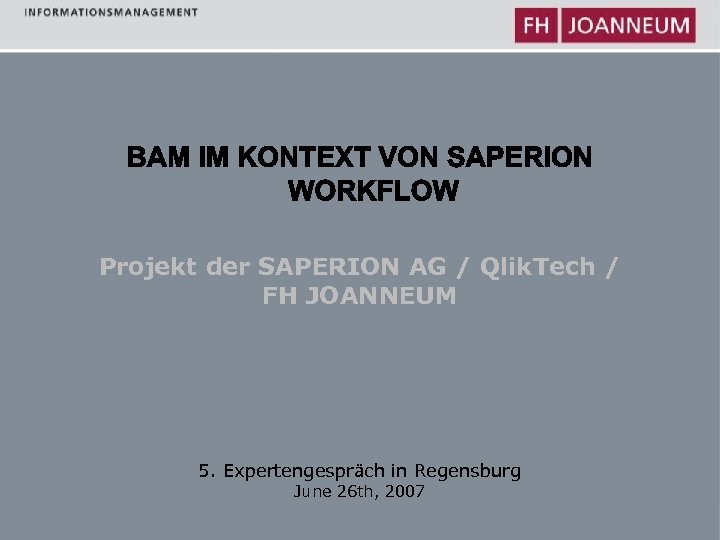 Projekt der SAPERION AG Qlik Tech