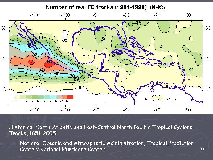 The Frequency of tropical cyclones in the Caribbean