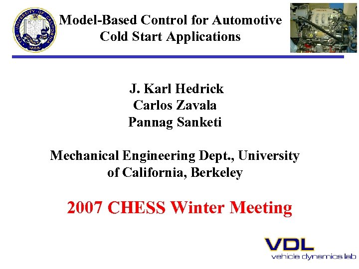 Model-Based Control for Automotive Cold Start Applications J