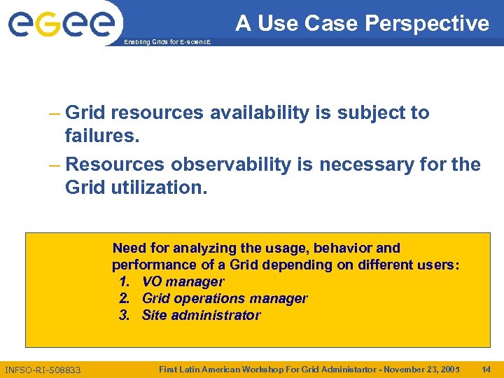 Enabling Grids for E-scienc E Grid ICE a