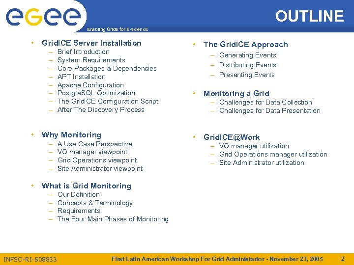 Enabling Grids for E-scienc E Grid ICE a