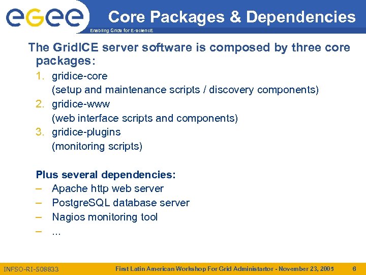 Enabling Grids for E-scienc E Grid ICE a