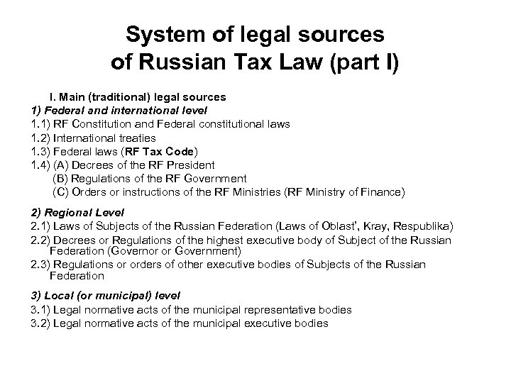 Russian Tax Law taxation of international trade and