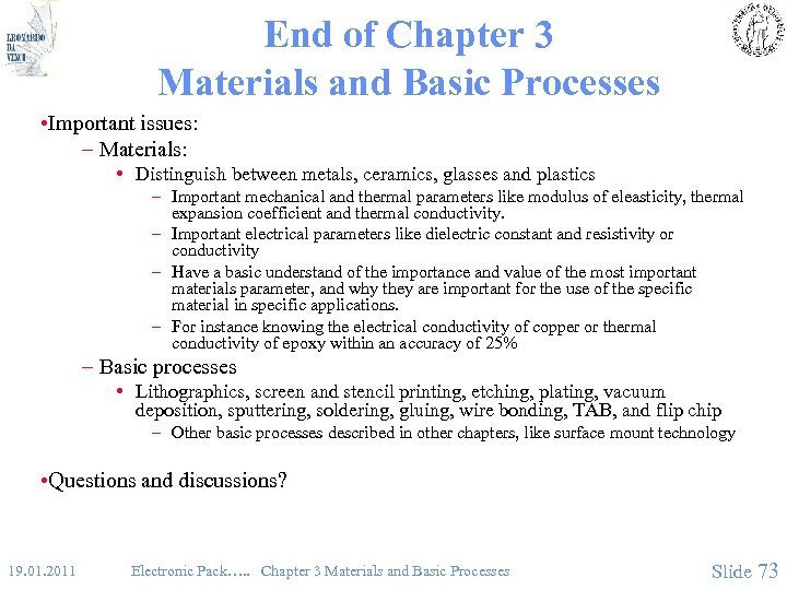 Chapter 3 Materials and Basic Processes Picture of