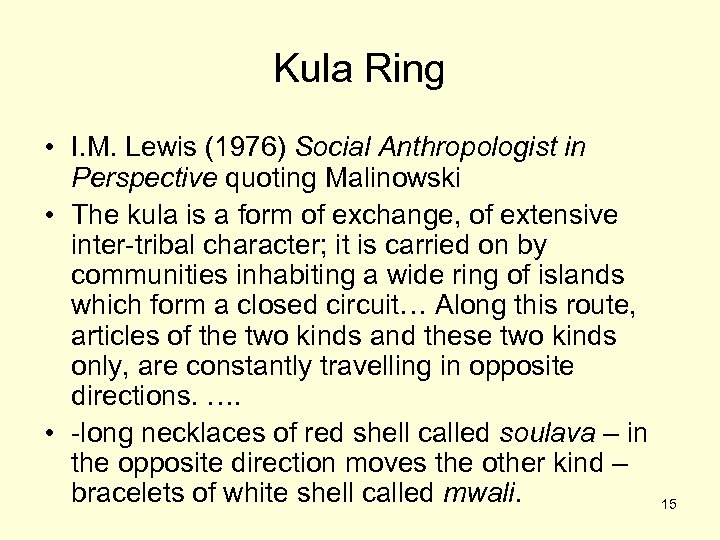 Introduction to Social Anthropology B Lecture 6 1