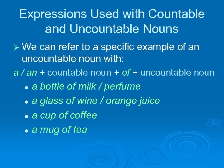 Countable and Uncountable Nouns Grammar Guide Introduction