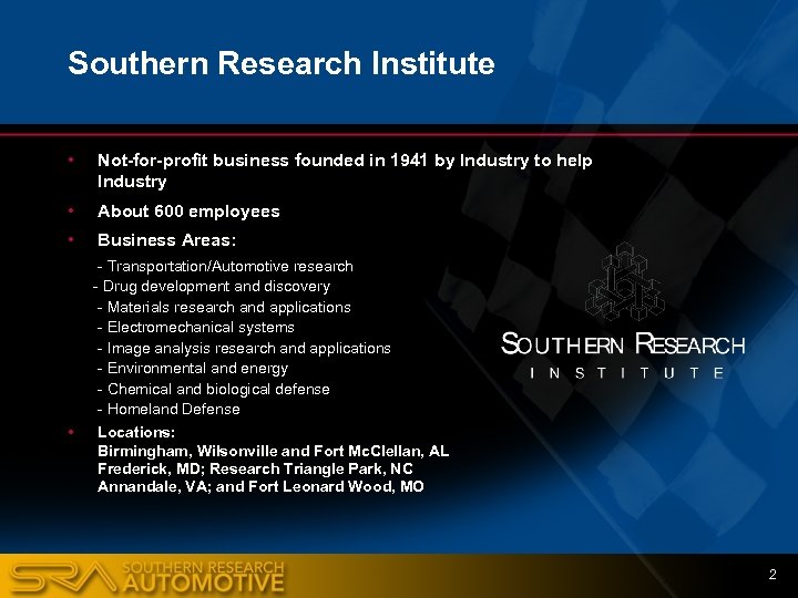 Southern Research and Siemens Business Opportunities January 2004