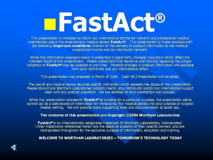 Wortham Laboratories Fast Act Fast Act Product