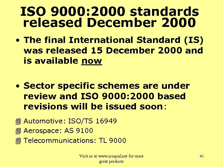 Presents an Overview of the ISO 9000 2000