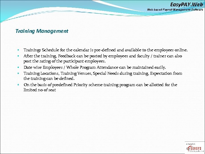 Easy PAY Web based Payroll Management Software Sensys