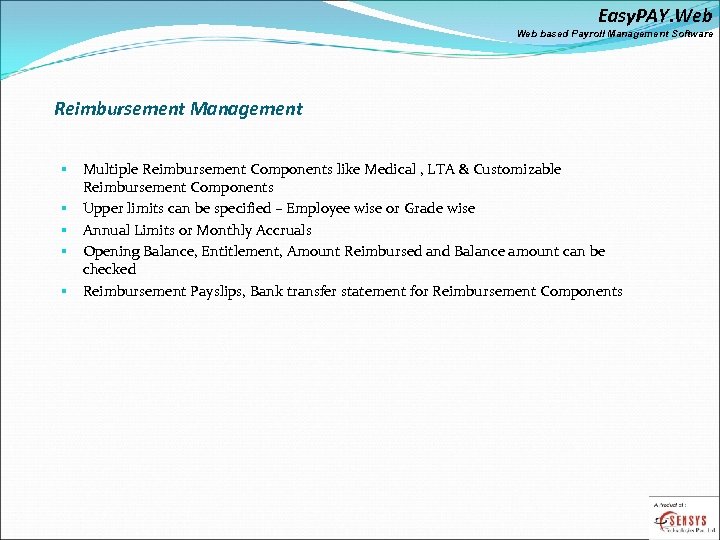 Easy PAY Web based Payroll Management Software Sensys