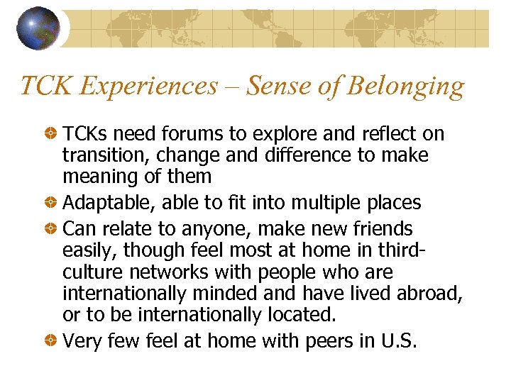 U S Third Culture Kids Global Nomads by