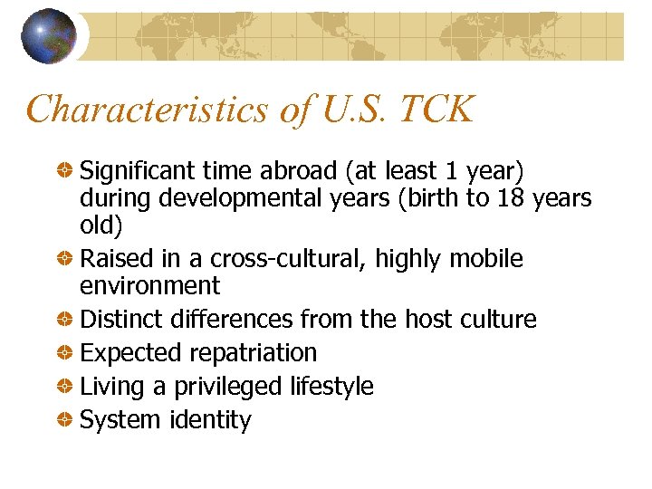 U S Third Culture Kids Global Nomads by