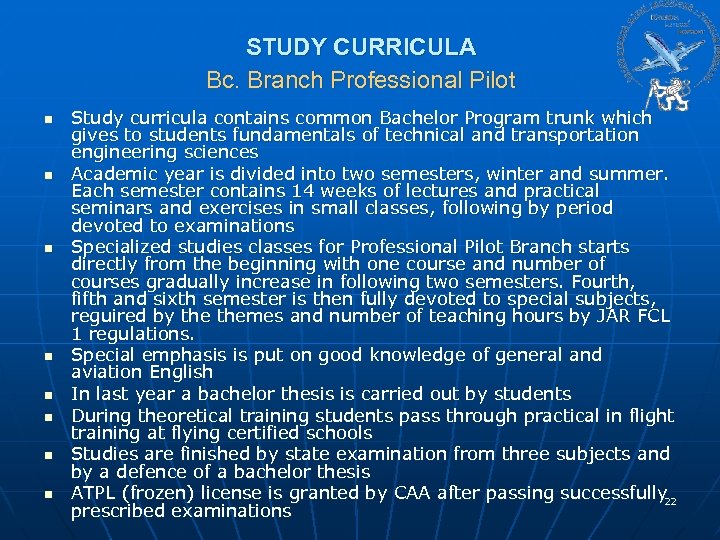 Professional Pilot Study Branch at Department of Air