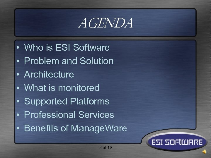 Manage Ware for DB 2 Connect ESI SOFTWARE