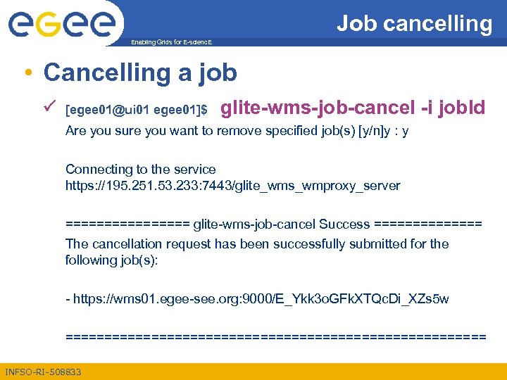 Enabling Grids for E-scienc E Laboratory Hands-on using