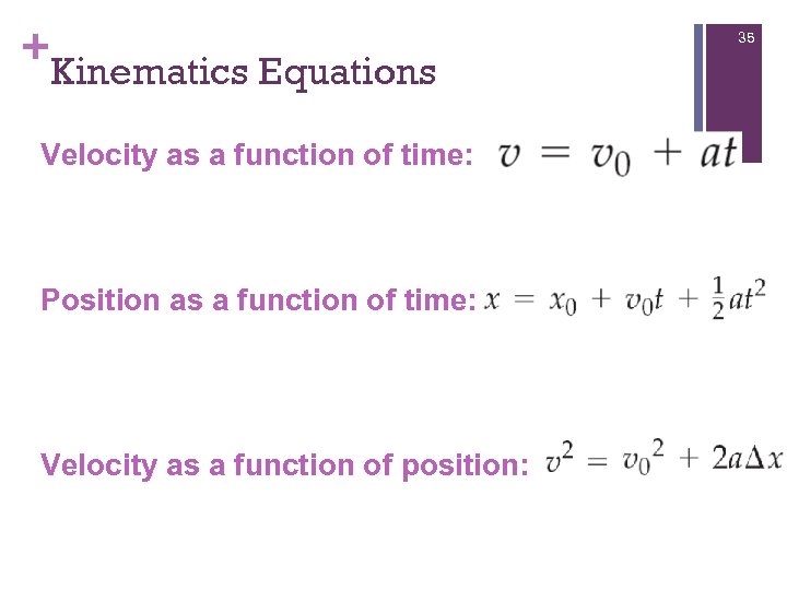 Unit 3 One Dimensional Kinematics