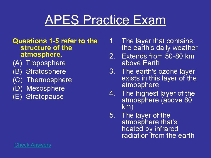 APES Practice Exam 1 APES Practice Exam