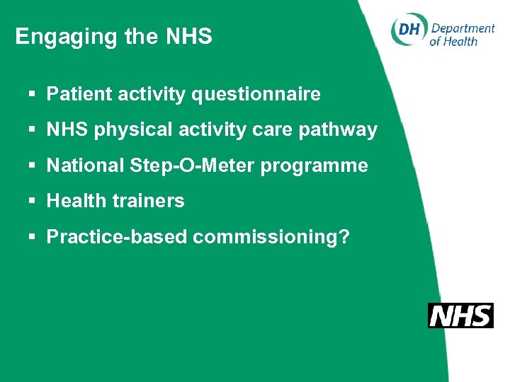 Physical activity a national perspective PAN-WM 27