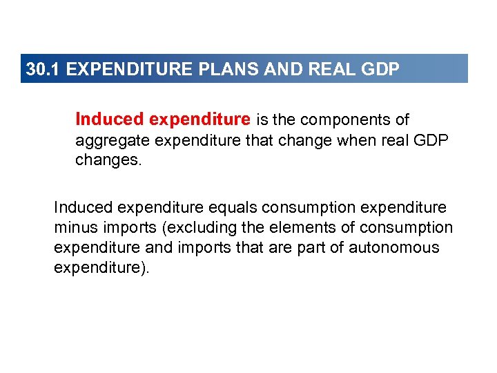 Aggregate Expenditure CHAPTER 30 CHAPTER CHECKLIST When