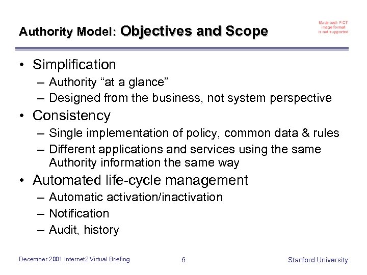 Stanford University Authority Registry December 12 2001 Stanford