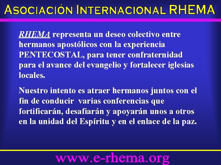RHEMA significa la palabra hablada de Dios y