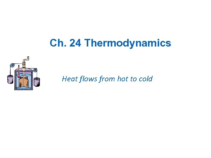 Ch 24 Thermodynamics Heat flows from hot to