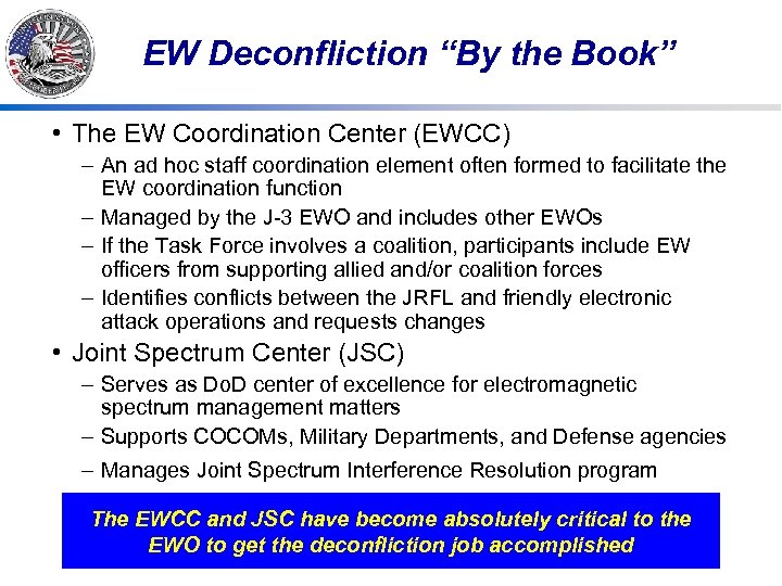 Deconflicting Electronic Warfare in Joint Operations Col Art