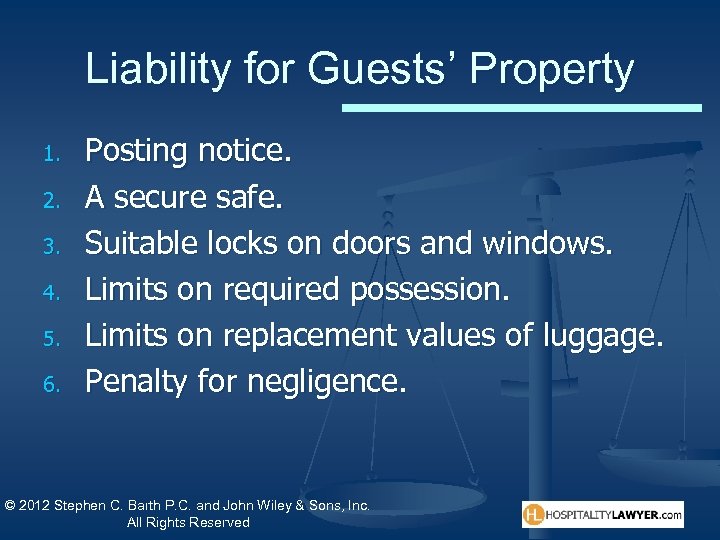 Chapter 11 Your Responsibilities for Guests Property