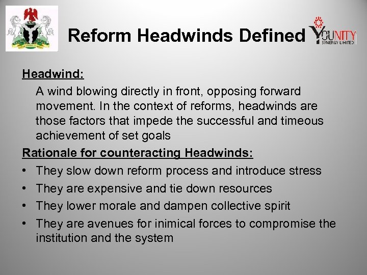Strategies for Counteracting Reform Headwinds A Presentation By