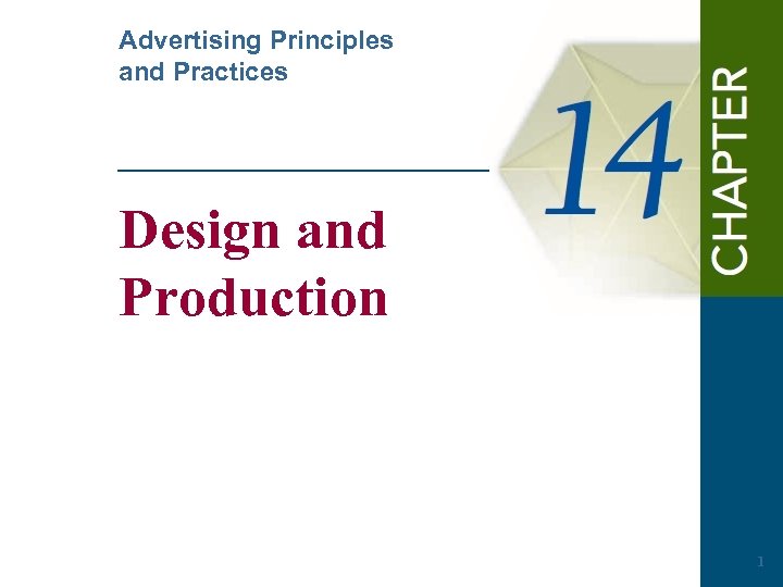 Advertising Principles and Practices Design and Production 1
