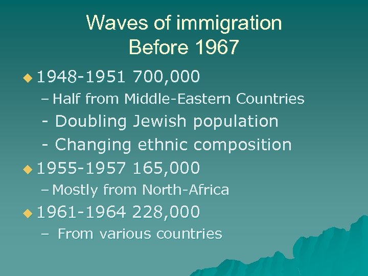Social-Ethnic Challenges Old and new Immigration Aliyah