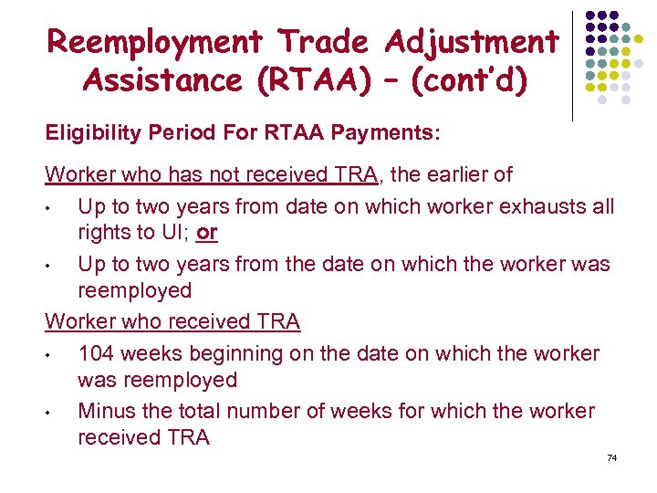 Trade Adjustment Assistance TAA Training Program Overview
