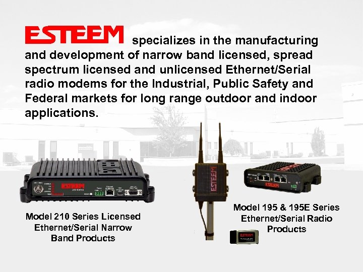 Wireless Modems ESTeem Wireless Modems Bldg B 1