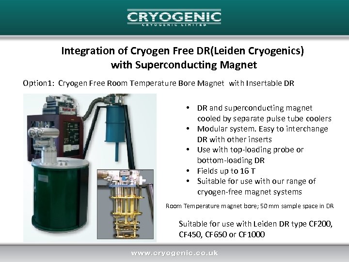 Dilution Refrigerators with Superconducting Magnets Andrey Penzev Project