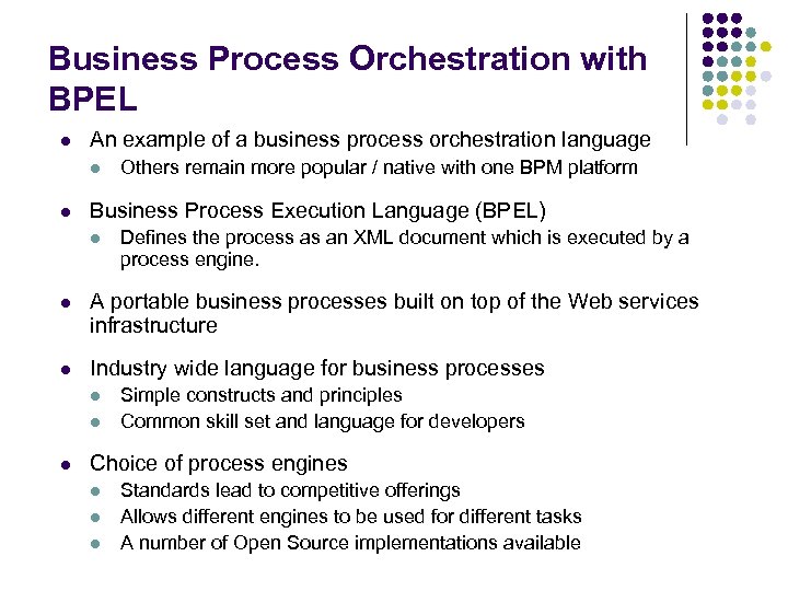 Business Process Management Business process l A
