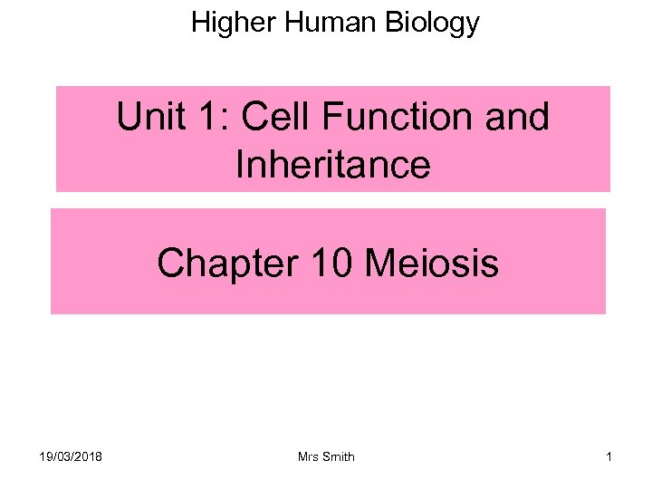 Higher Human Biology Unit 1 Cell Function and