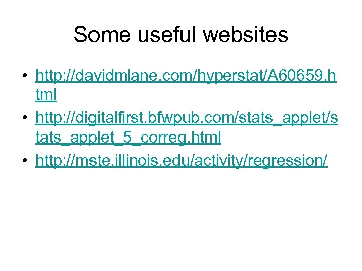 Correlation and Regression Basic Concepts An Example