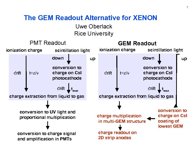 1 The GEM Readout Alternative for XENON Uwe
