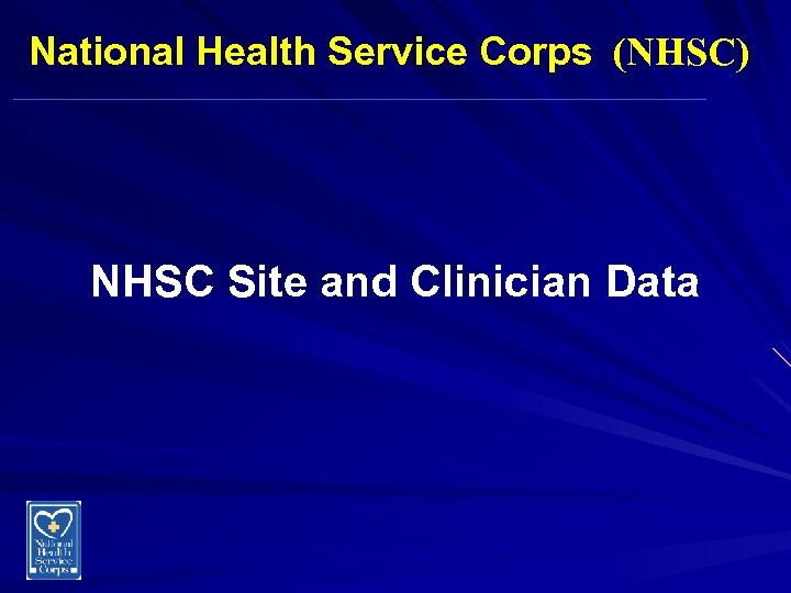 National Health Service Corps Dedication Caring Commitment A