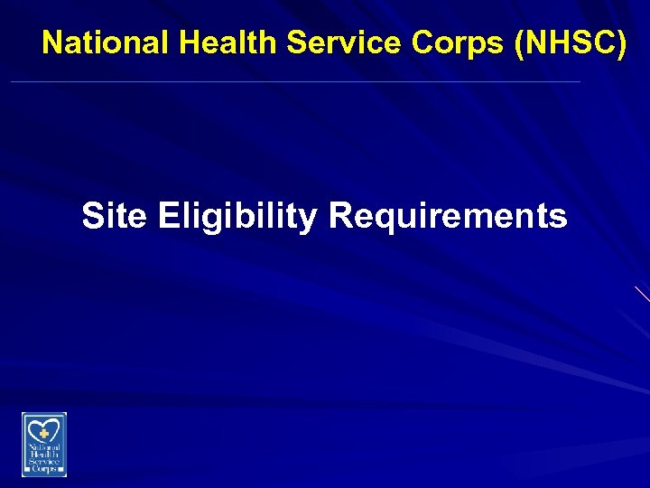 National Health Service Corps Dedication Caring Commitment A