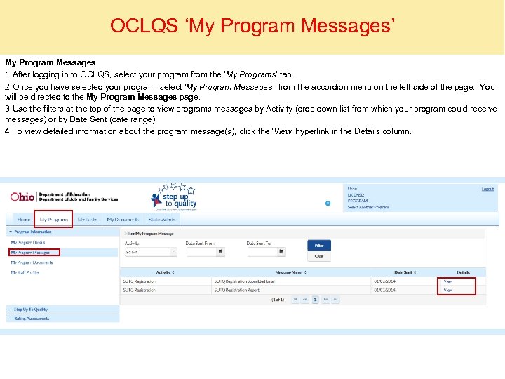 Ohio Child Licensing and Quality System OCLQS My