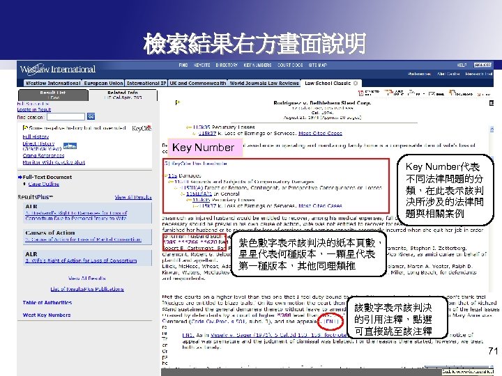 Westlaw International 使用說明 1 I Westlaw 畫面介紹