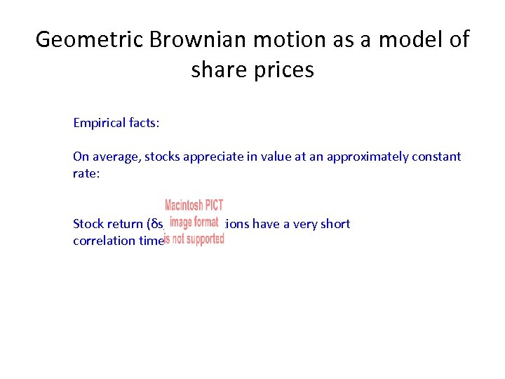 Lecture 8 Finance GBM model for share prices