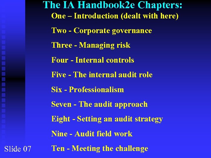 The Internal Auditing Handbook 2 nd Edition IAH