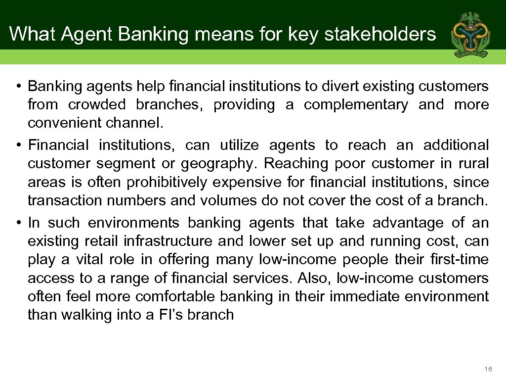 Agent Banking Up-Scaling Outreach For Increased Profitability And