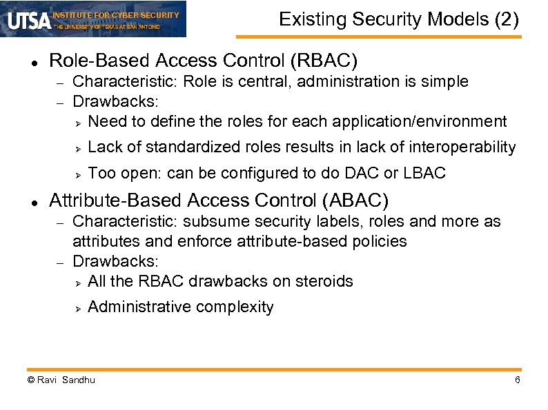 INSTITUTE FOR CYBER SECURITY Application-Centric Security Models Prof