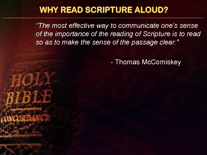 DOCTRINE OF THE BIBLE How to Read Scripture