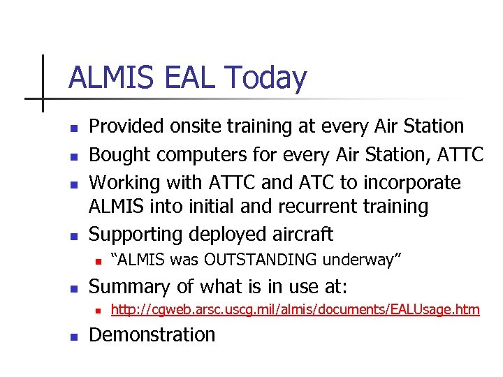 ALMIS Aviation Logistics Management Information System http cgweb